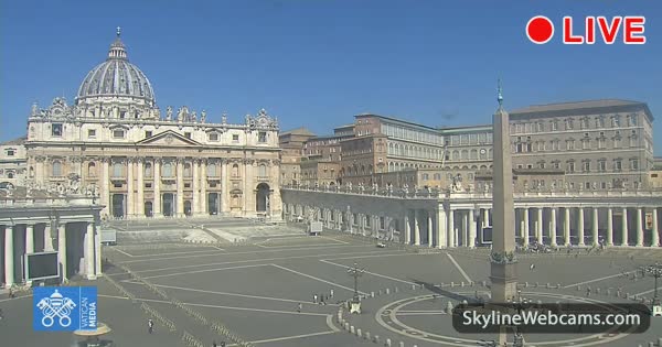 【LIVE】 Webcam Vatican - Place Saint-Pierre - Rome | SkylineWebcams
