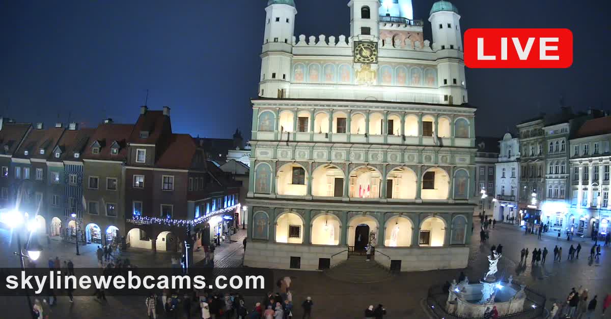 【NA ŻYWO】 Kamera Poznań - Stary Rynek i Ratusz | SkylineWebcams