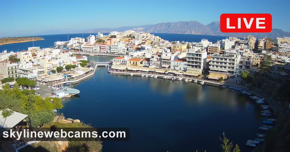 Live Cam Lake Agios Nikolaos - Crete | SkylineWebcams