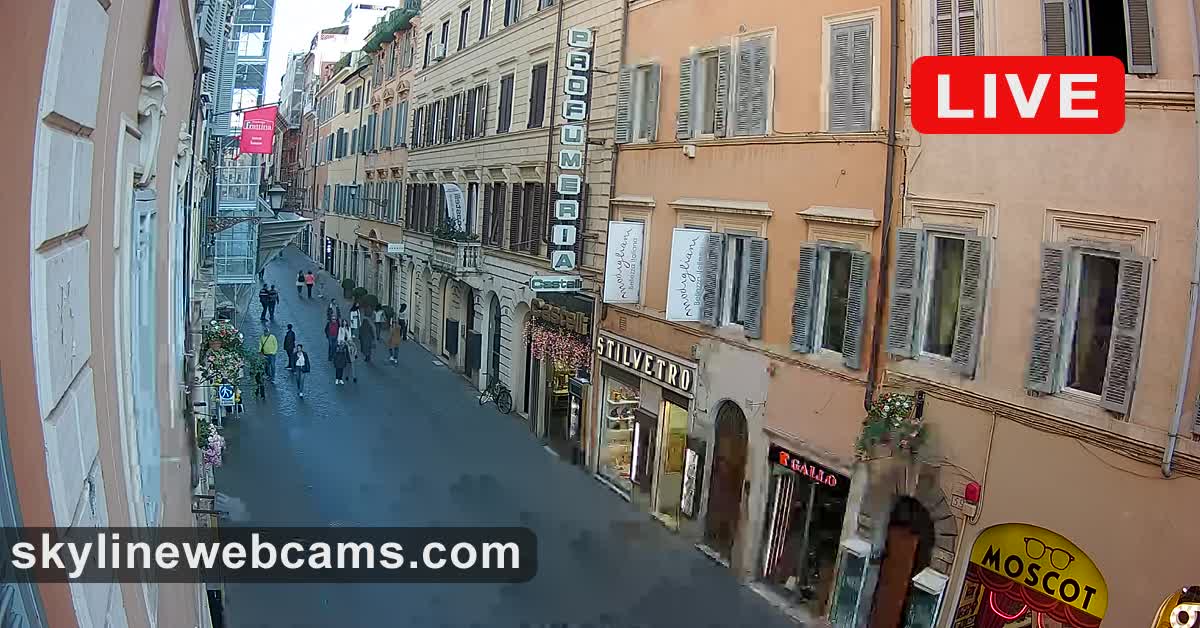 【LIVE】 Webcam Rome - Via Frattina | SkylineWebcams