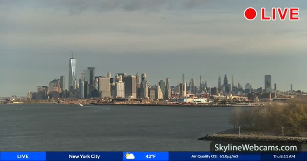 【LIVE】 实况摄像头 曼哈顿的天际线-纽约 | SkylineWebcams