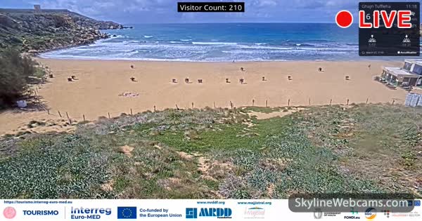 【LIVE】 Live Cam Mellieħa - Golden Bay | SkylineWebcams