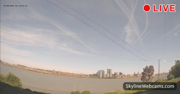 【LIVE】 Kamera na żywo Liverpool - Rzeka Mersey | SkylineWebcams