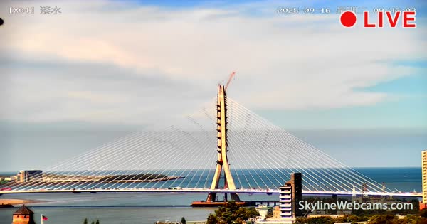 【LIVE】 Live Cam Danjiang Bridge - Tamsui | SkylineWebcams