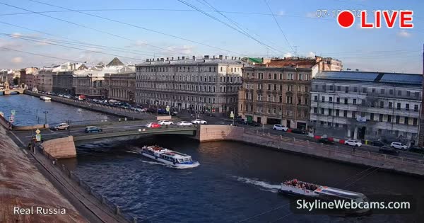 【LIVE】 Web Kamera uživo Sankt Peterburg - rijeka Fontanka | SkylineWebcams