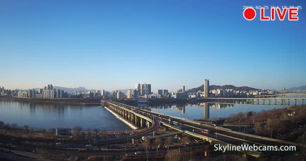 【LIVE】 Live Cam Seoul - Jamsil Bridge | SkylineWebcams